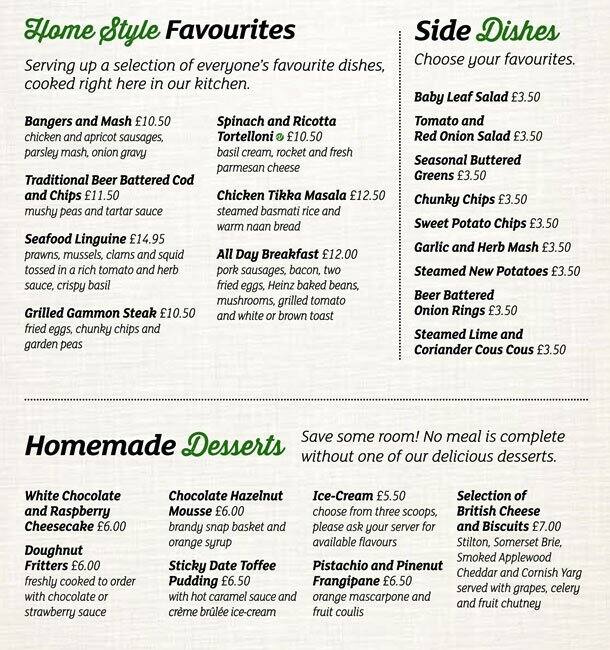Menu at Stadium Bar Lounge and Terrace at Holiday Inn, London