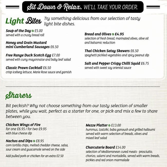 Menu at Stadium Bar Lounge and Terrace at Holiday Inn, London