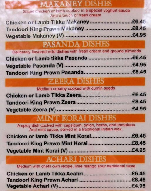 Menu at Royal India restaurant, Worcester Park, 208 Cheam Common Rd