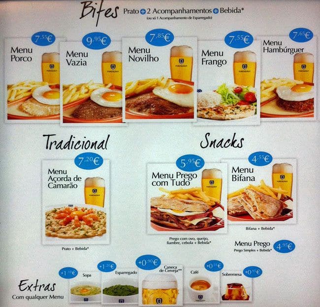 Portugália Balcão Cascais Shopping Menu - Zomato Portugal