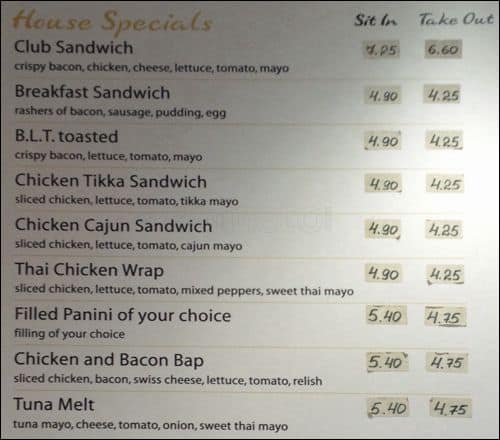 Menu at Castle Tea Rooms restaurant, Dublin