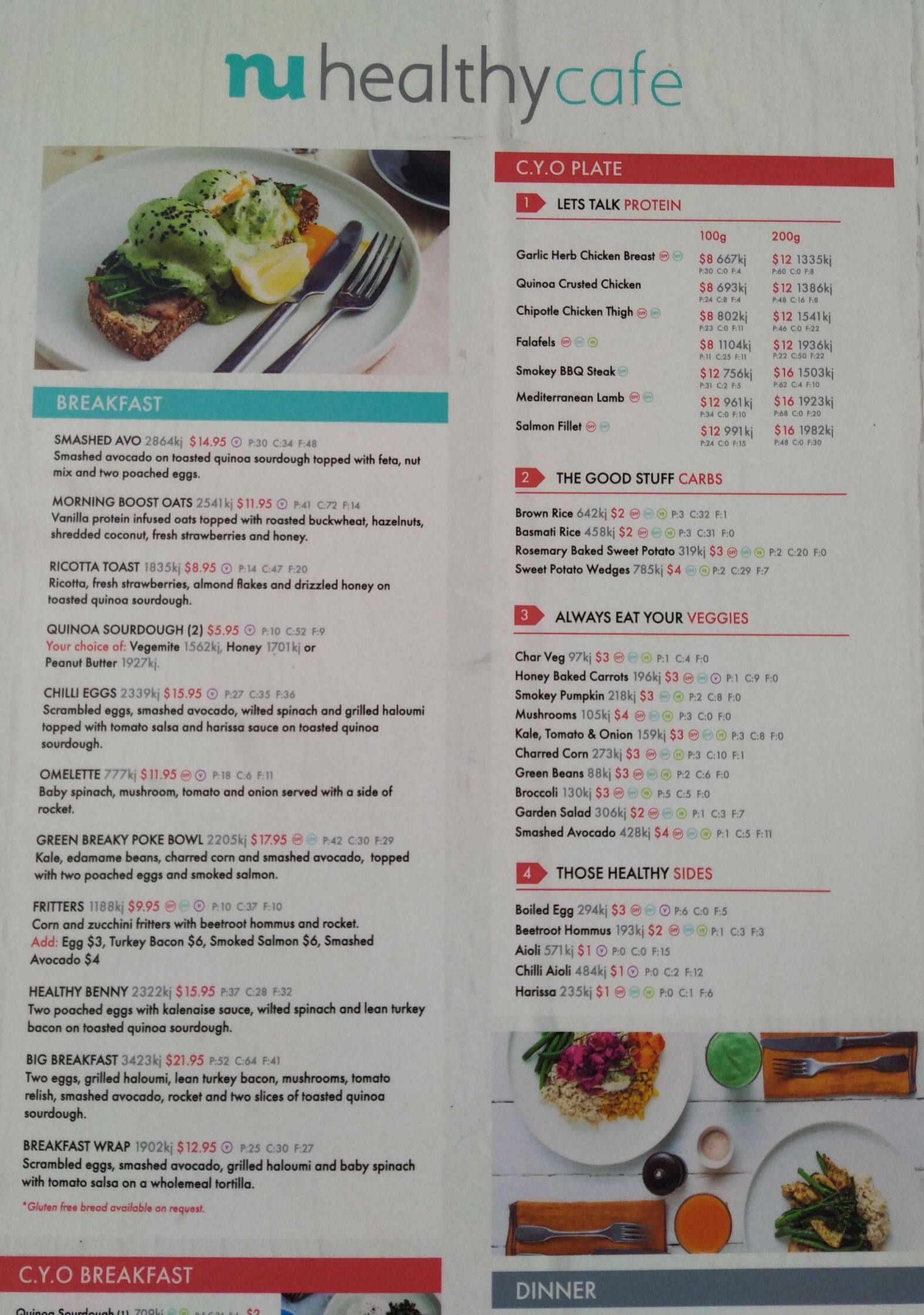 Carta del pub y bar Nutrition station, Emu Plains