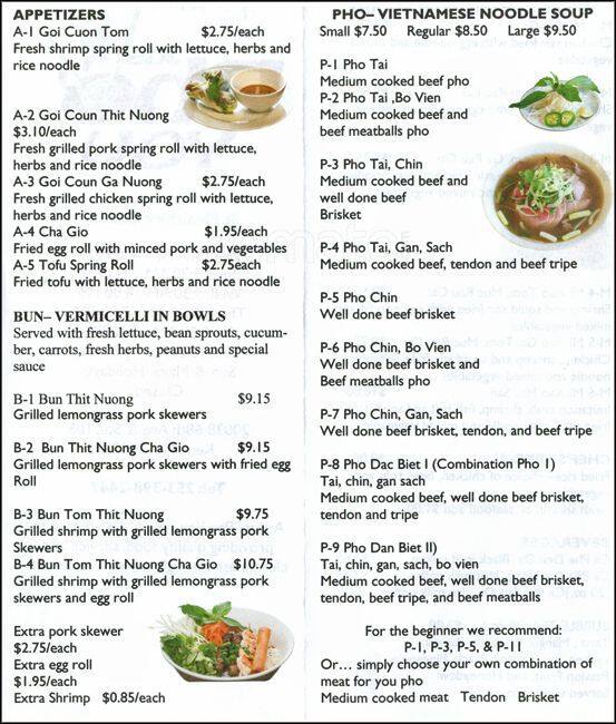 Menu at Just Pho You restaurant, Kent