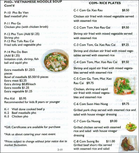 Menu at Just Pho You restaurant, Kent