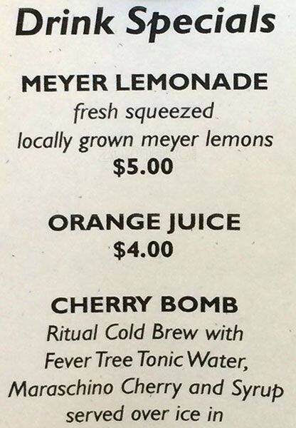 Ritual Coffee Roasters Menu, Menu for Ritual Coffee Roasters, Bayview ...