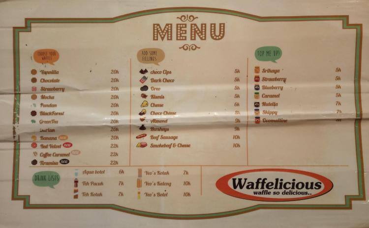 Waffelicious Menu, Menu for Waffelicious, Pantai Indah Kapuk, Jakarta ...
