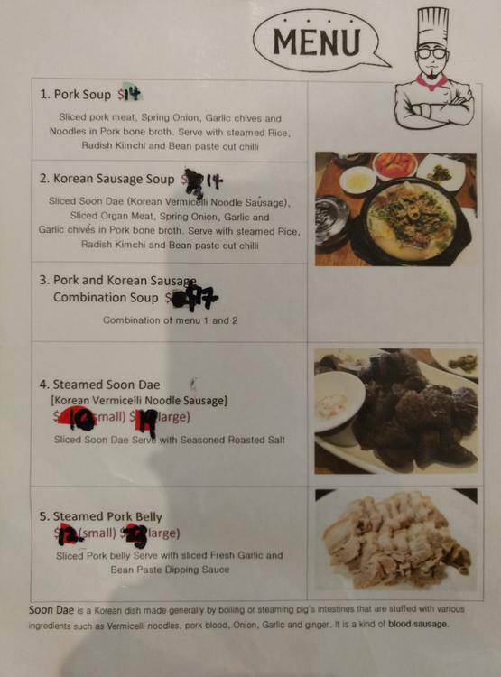 Menu at Mr Lee's Food restaurant, Ringwood East