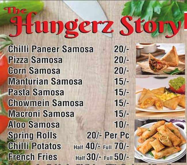 Menu of The Hungerz Story, Jahangirpuri, New Delhi