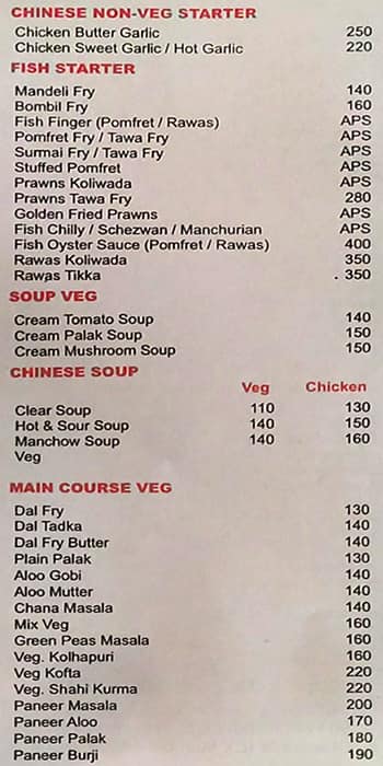 Menu of Lalit Bar & Restaurant, Ghatkopar East, Mumbai