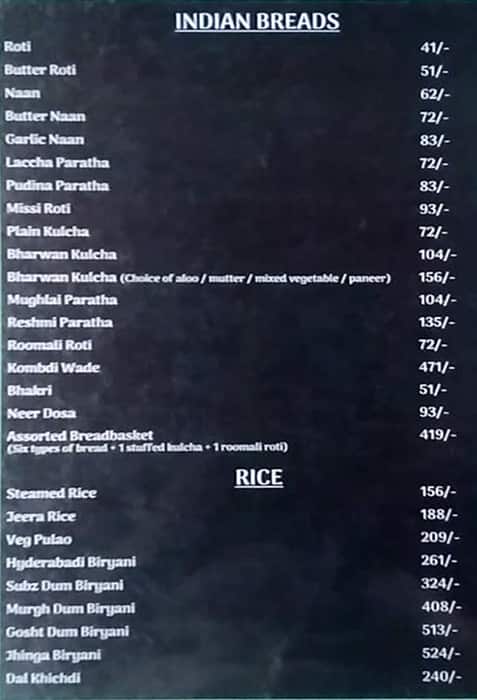 Menu at Sunny Restaurant & Bar, Mumbai, Apna Bazar Rd
