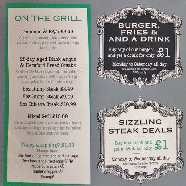 Menu at The Archers pub & bar, Romford, 194-204 Main Road