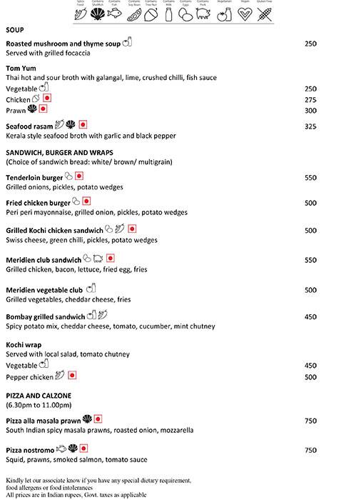 Menu at Latest Recipe at Le Meridien Kochi, Kochi, Le Meridien Kochi