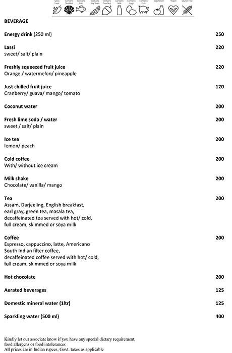 Menu at Latest Recipe at Le Meridien Kochi, Kochi, Le Meridien Kochi