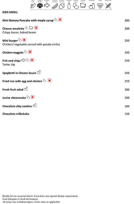 Menu at Latest Recipe at Le Meridien Kochi, Kochi, Le Meridien Kochi