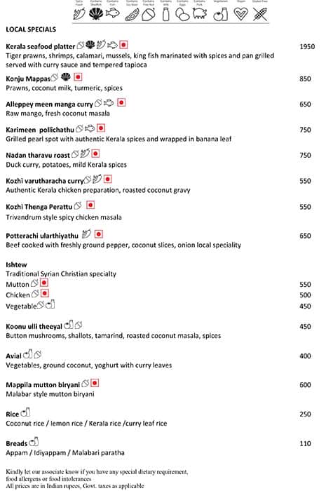 Menu at Latest Recipe at Le Meridien Kochi, Kochi, Le Meridien Kochi