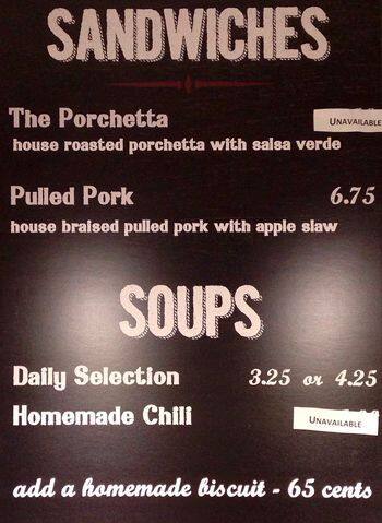 Menu at Canteen restaurant, Ottawa, Jean Edmonds North Tower