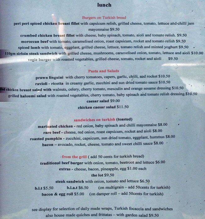 Menu at Starke's on Bridge restaurant, Stanmore
