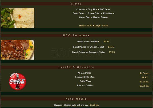 Menu at Midway BBQ, Katy