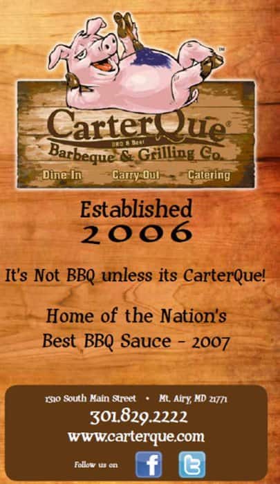 Menu at Carterque BBQ, Mount Airy