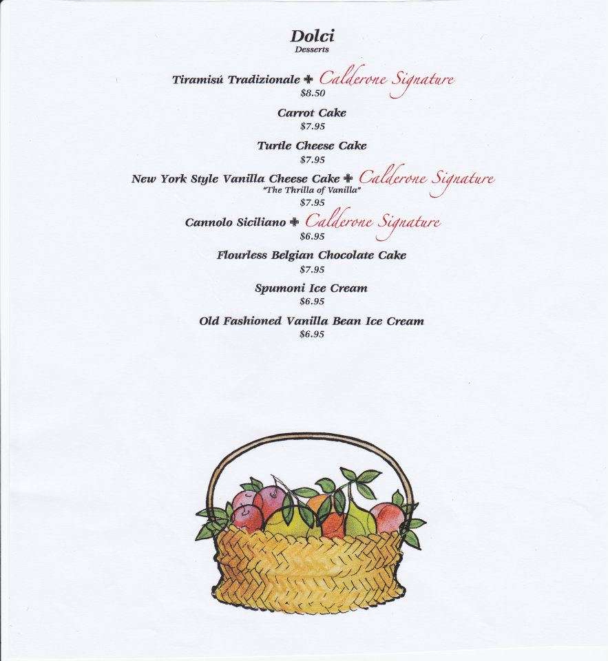 Menu at Calderone Club - Downtown Milwaukee, Milwaukee, 842 N Old World ...