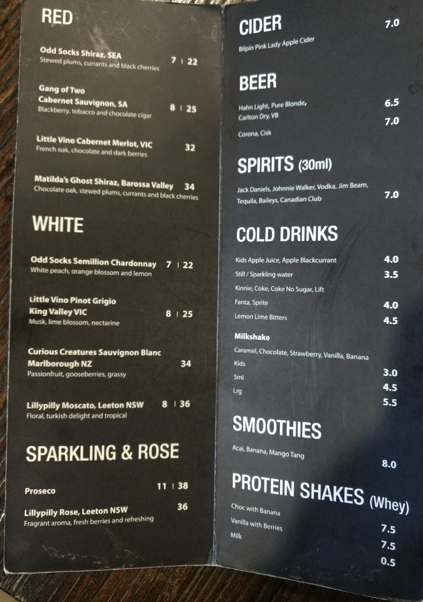 Menu at Limestone Cafe, Schofields