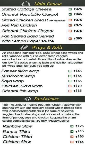 Menu at Healthy Routes, New Delhi, C 24