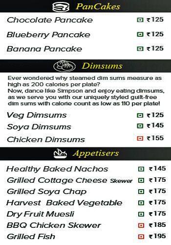 Menu at Healthy Routes, New Delhi, C 24