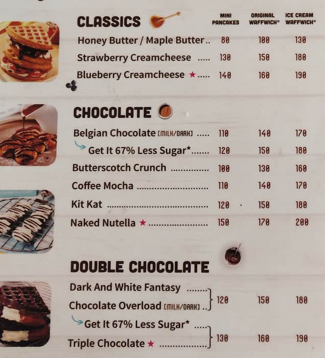 Menu at The Belgian Waffle Co., Mumbai, Shop No.5