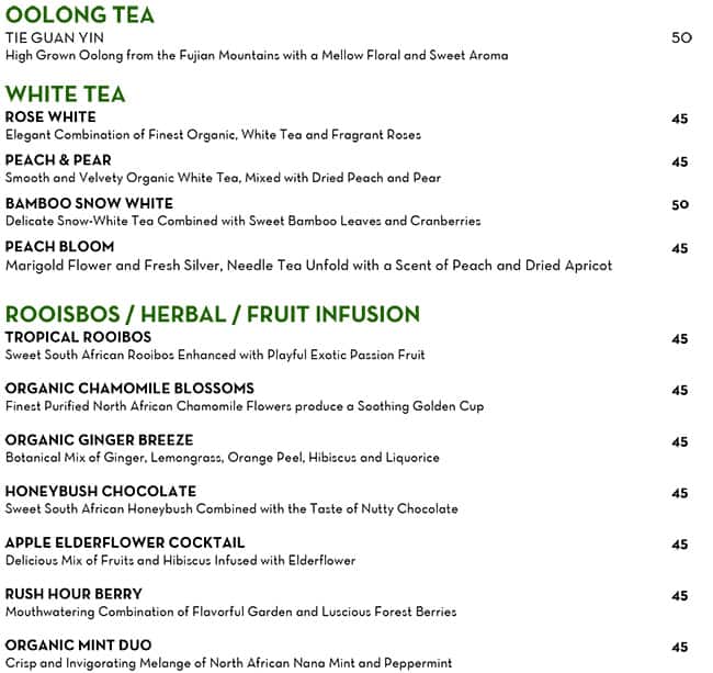 Menu at The Lounge - Caesars Palace restaurant, Dubai