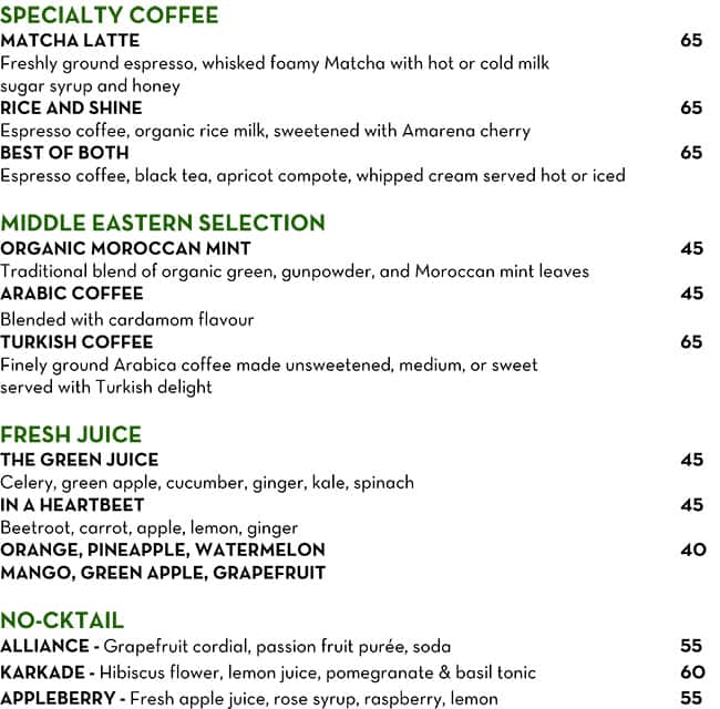 Menu at The Lounge - Caesars Palace restaurant, Dubai