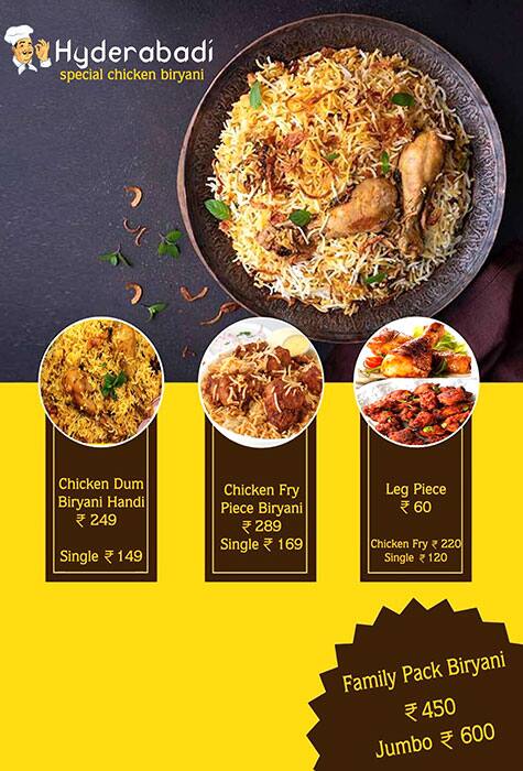 Menu at Hyderabadi Special Chicken Dum Biryani, Hyderabad