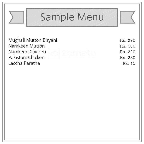 Menu of Baaben Arabian Restaurant, Falaknuma, Hyderabad