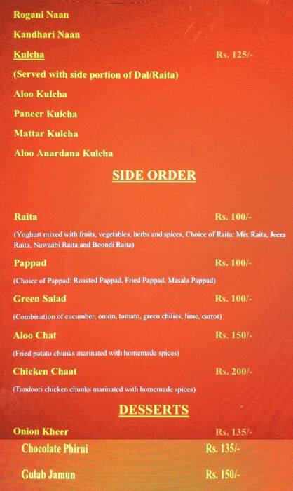 Menu at Nawabi, Gurugram, 220 Crosspoint Mall