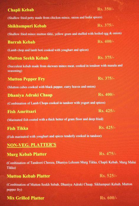 Menu at Nawabi, Gurugram, 220 Crosspoint Mall