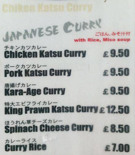 Menu at Ittenbari, London
