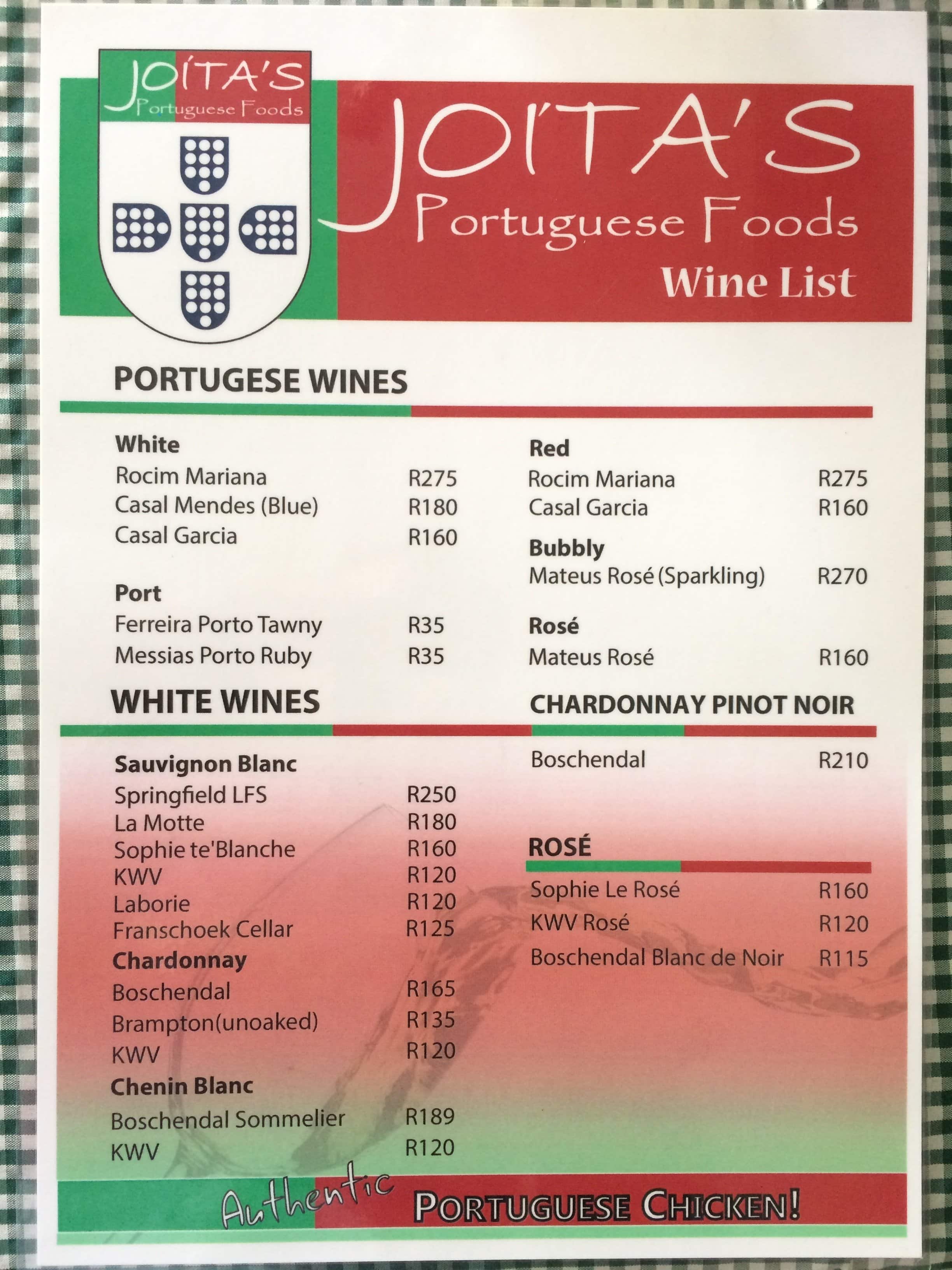 Joita's Menu, Menu for Joita's, Umhlanga, Durban - Zomato SA