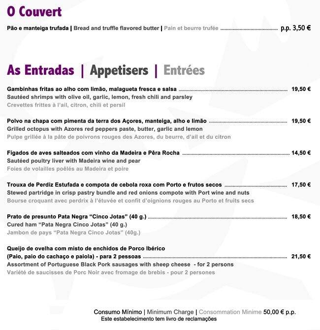 O Faia Menu,Menú para O Faia, Bairro Alto, Lisboa - Zomato Portugal