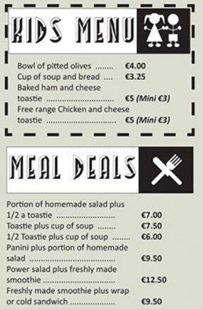 Menu at Olive Cafe & Deli, Skerries