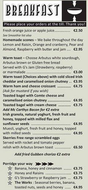 Menu at Olive Cafe & Deli, Skerries