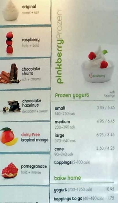 Pinkberry Menu, Menu for Pinkberry, North Dallas, Dallas - Urbanspoon ...