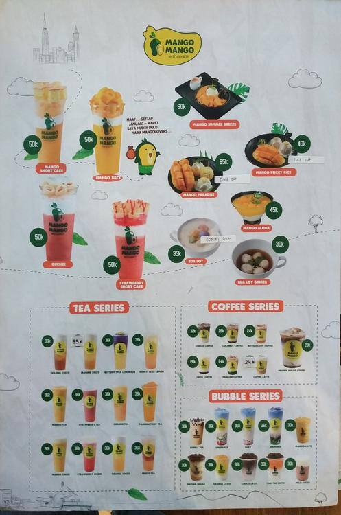 Menu at Mango Mango restaurant, Bekasi Regency