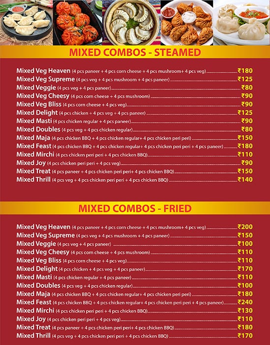 Menu at Mama's Momos, Chennai, Shine Supermarket building