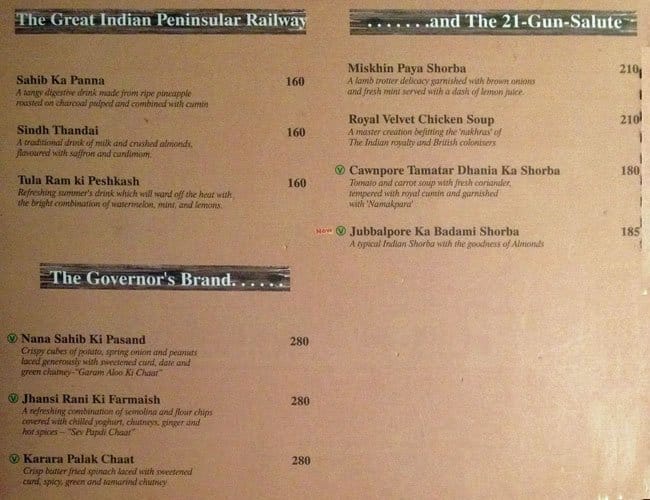 Menu at Sahib Sindh Sultan, Gurugram, G32X+X2H