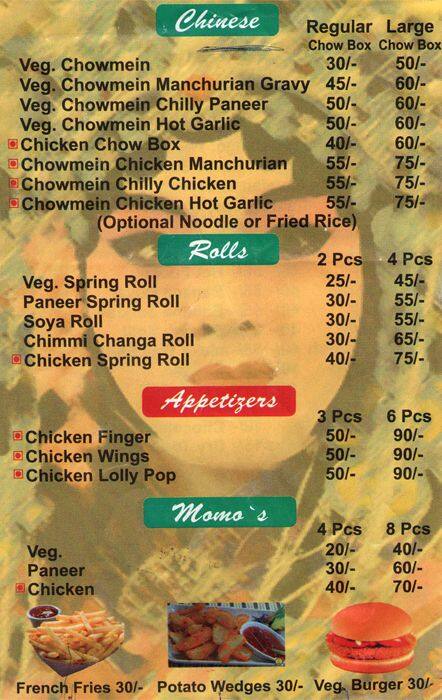 Menu at Big Chow Xpress, New Delhi, Shop 351/2