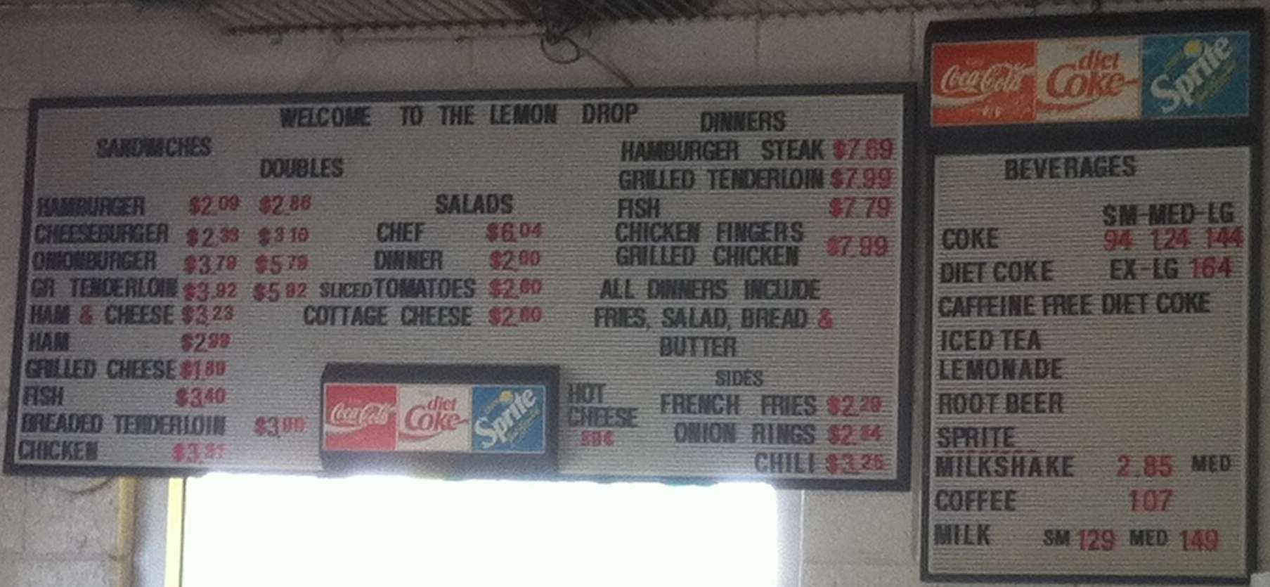 Menu At Lemon Drop Restaurant Anderson