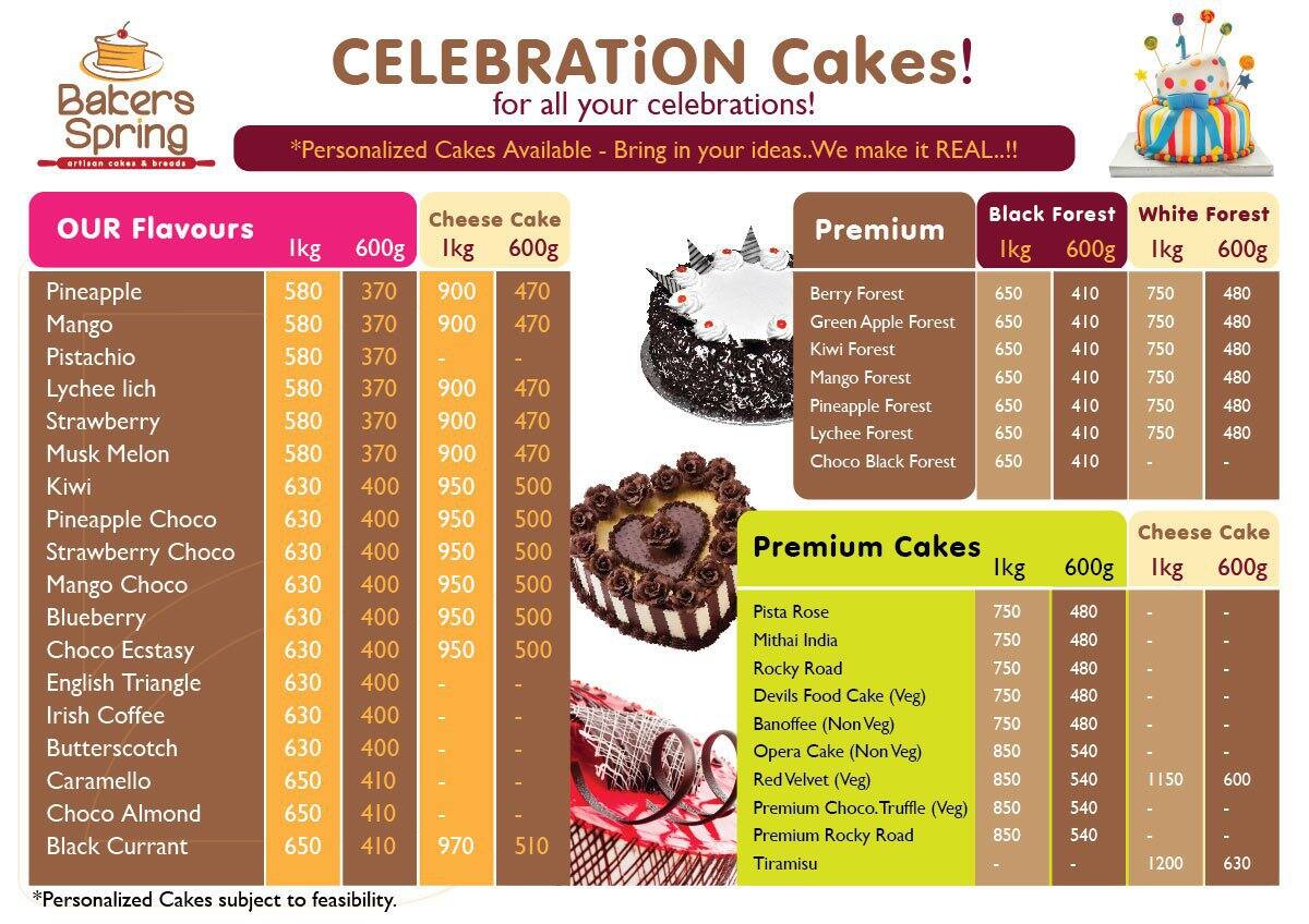 Bakers Spring Menu, Menu for Bakers Spring, Washermenpet, Chennai - Zomato