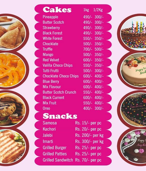Menu at PALLAVI CAKE SHOP, Chandigarh