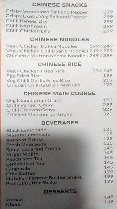 Menu at Taste Of Sikkim, Noida