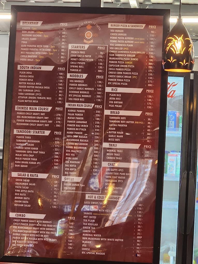 Menu of Royal Train Cuisine - RTC, Gomti Nagar, Lucknow