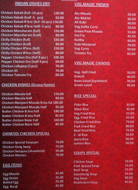 Menu at Eden Food Park, Bengaluru, 21